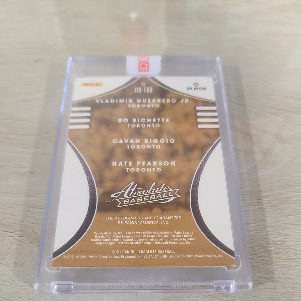 2021 PANINI ABSOLUTE QUAD AUTO VLADIMIR GUERRERO JR BO BICHETTE BIGGIO ...