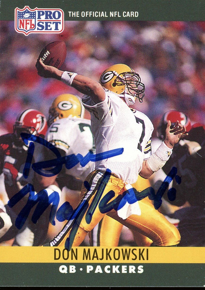 1990 NFL Pro Set DON MAJKOWSKI Signed Card autograph auto PACKERS MAGIC ...