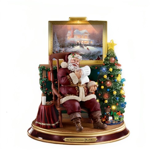 Bradford Exchange Thomas Kinkade Joy of Christmas Santa Claus Sculpture ...