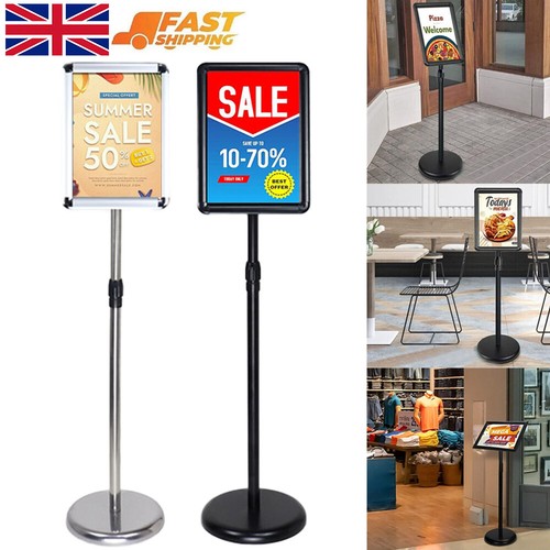 A3/A4 Poster Stand Floor Standing Sign Holder Frame Adjustable Retail ...