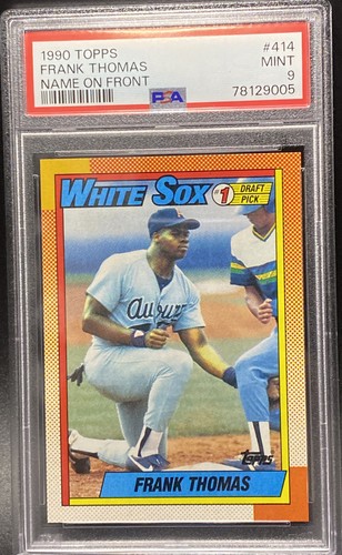 1990 Topps Baseball Frank Thomas Rookie RC #1 Draft Pick #414 PSA 9 ...