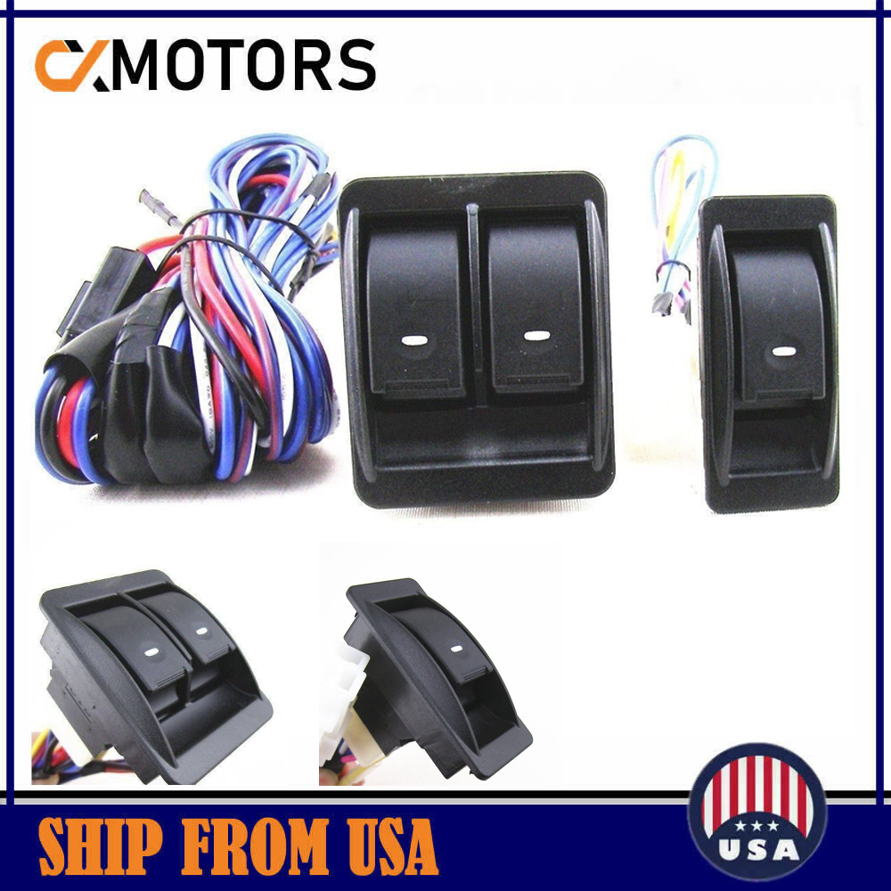 Universal 3 Rocker Switch Kit 2 Door Lock Power Windows 12V for front ...