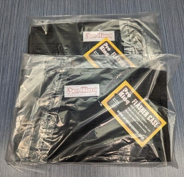 2 x Pro King Flasher Cases! Holds/protects up to 6 flashers! Mesh! w Vell-Cro | eBay