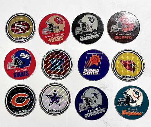 12 Sport Related Pogs Milk Caps Cowboys, Giants, Raiders, Browns, 49ers ...