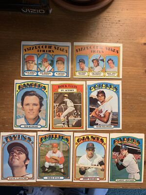 1972 Topps Lot of 9 Vintage Baseball Cards Phillie Rookies Tigers ...