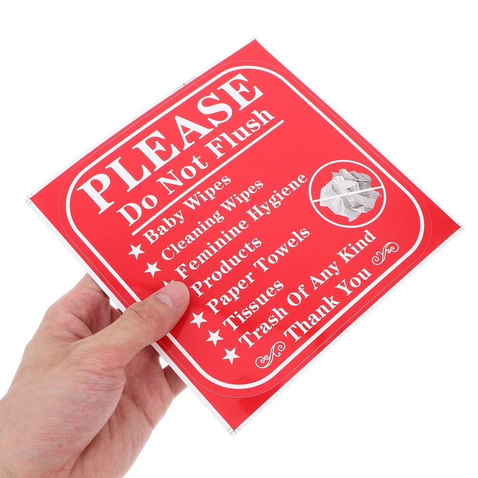 24 Pcs Flush Slogan Sticker Bathroom Signs Please Do Not Stickers for ...