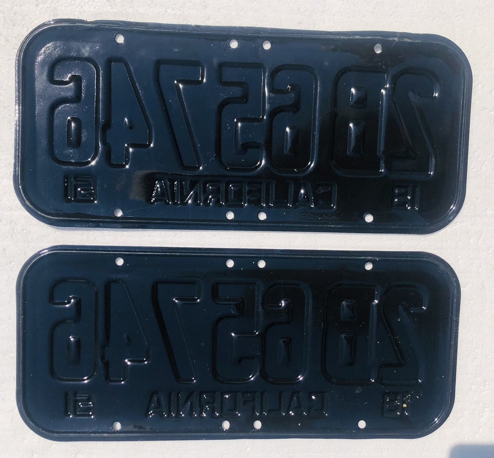 1951-1955 California License Plates Pair. DMV Clear, Restored. | eBay