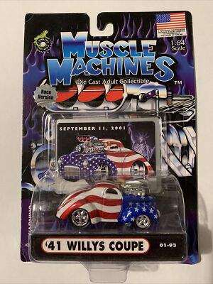 Muscle Machines '41 Willys Coupe Red White Blue BLOWN RACE VERSION REAL ...