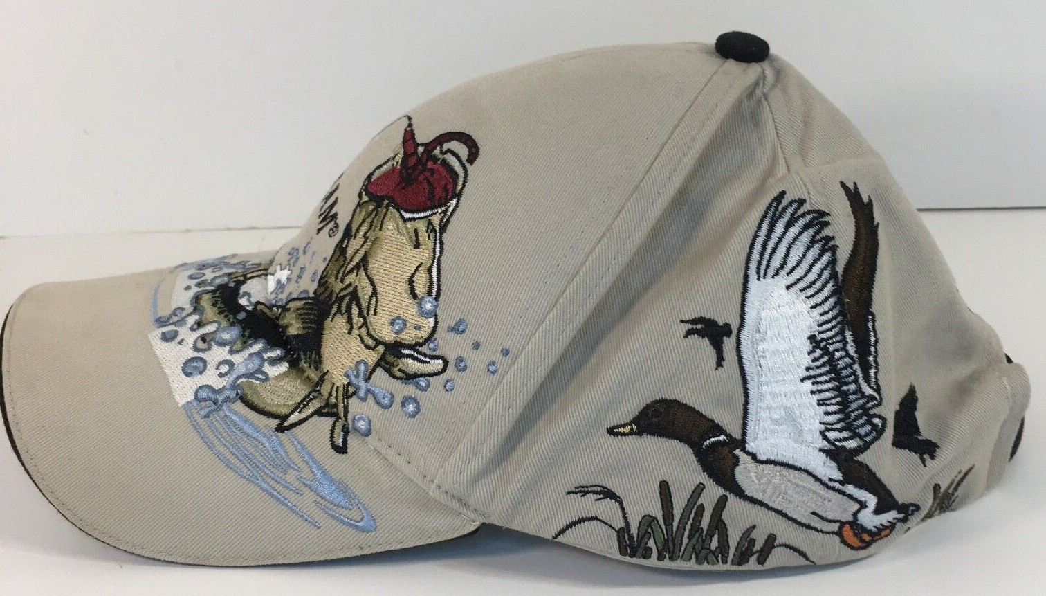 RARE Field & Stream 1871 Khaki Hat Embroidered Fish D… - Gem