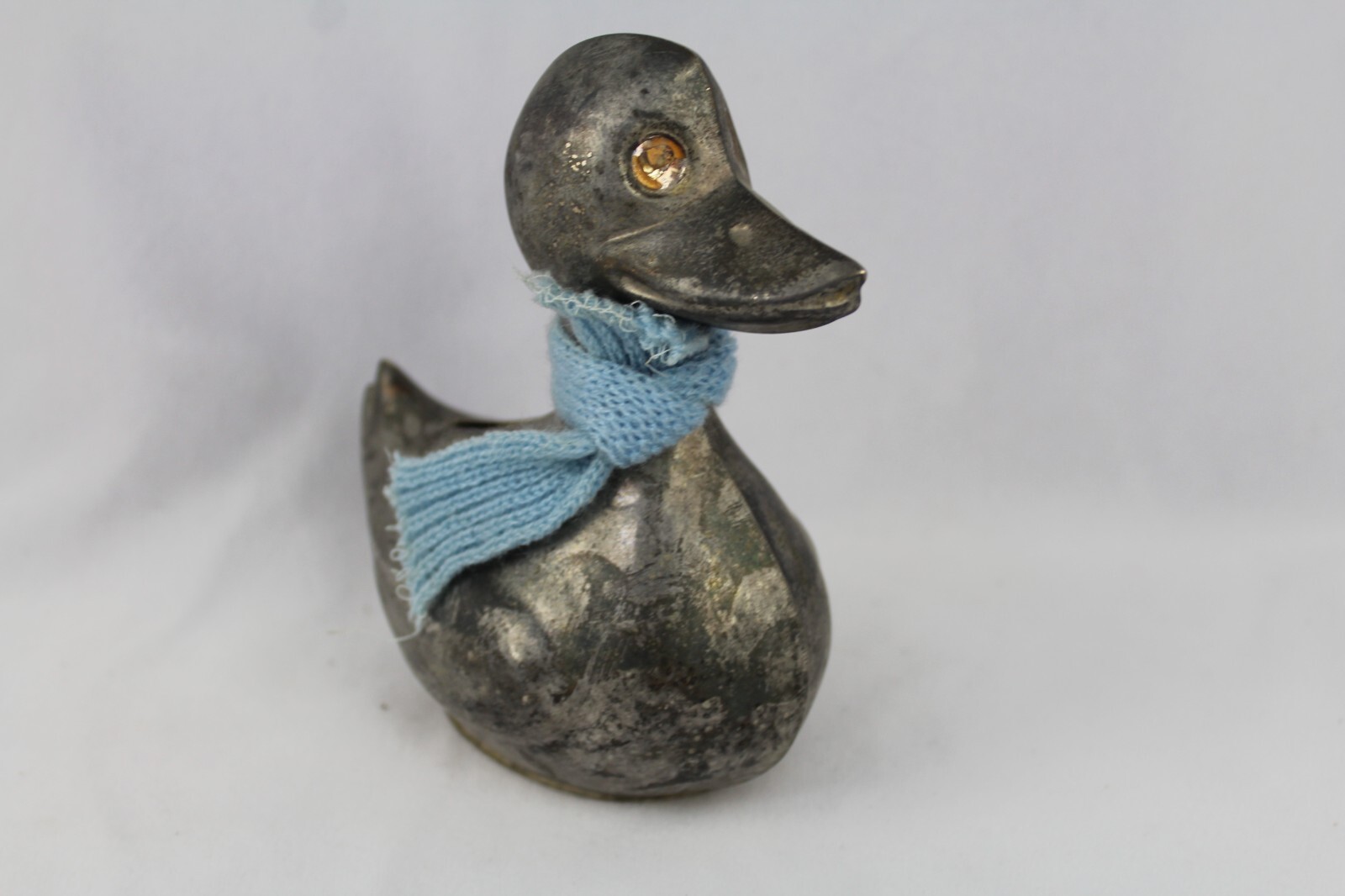 Vintage Raimond silver plated Duck Bank with original blue scarf No ...