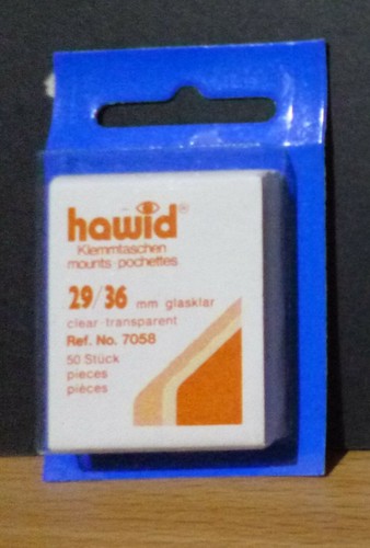 HAWID STAMP MOUNTS CLEAR Pack of 50 Individual 29mm x 36mm - Ref. No ...