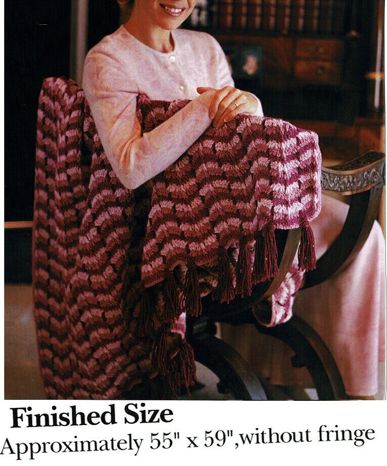 RIPPLES WITH RIDGES AFGHAN CROCHET PATTERN ONLY - AH203 | eBay