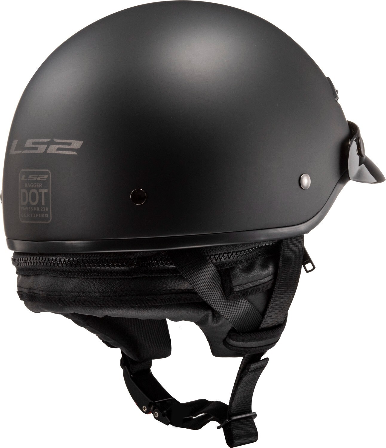 LS2 - Bagger Motorcycle Half Helmet - Matte Black - Size X-Large - 568 ...