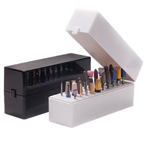 30 Holes Nail Drill Grinding Bit Box Container Storage Nail Art Drill ...