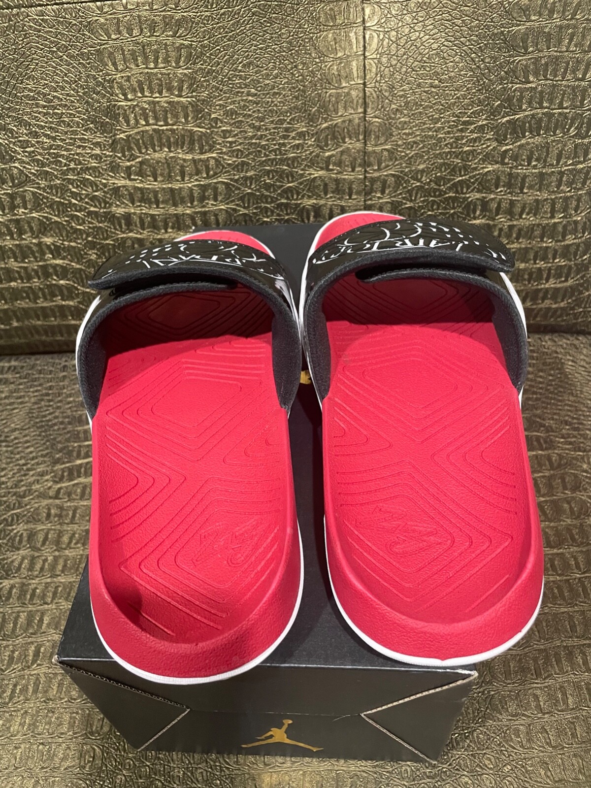 Air Jordan Hydro 7 Slides Black White Red AA2517-001 Men's NEW | eBay