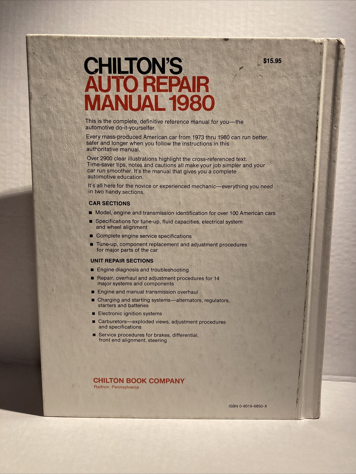 CHILTONS AUTO REPAIR MANUAL 1980 ALL AMERICAN CARS 1973-1980 (MH404) | eBay