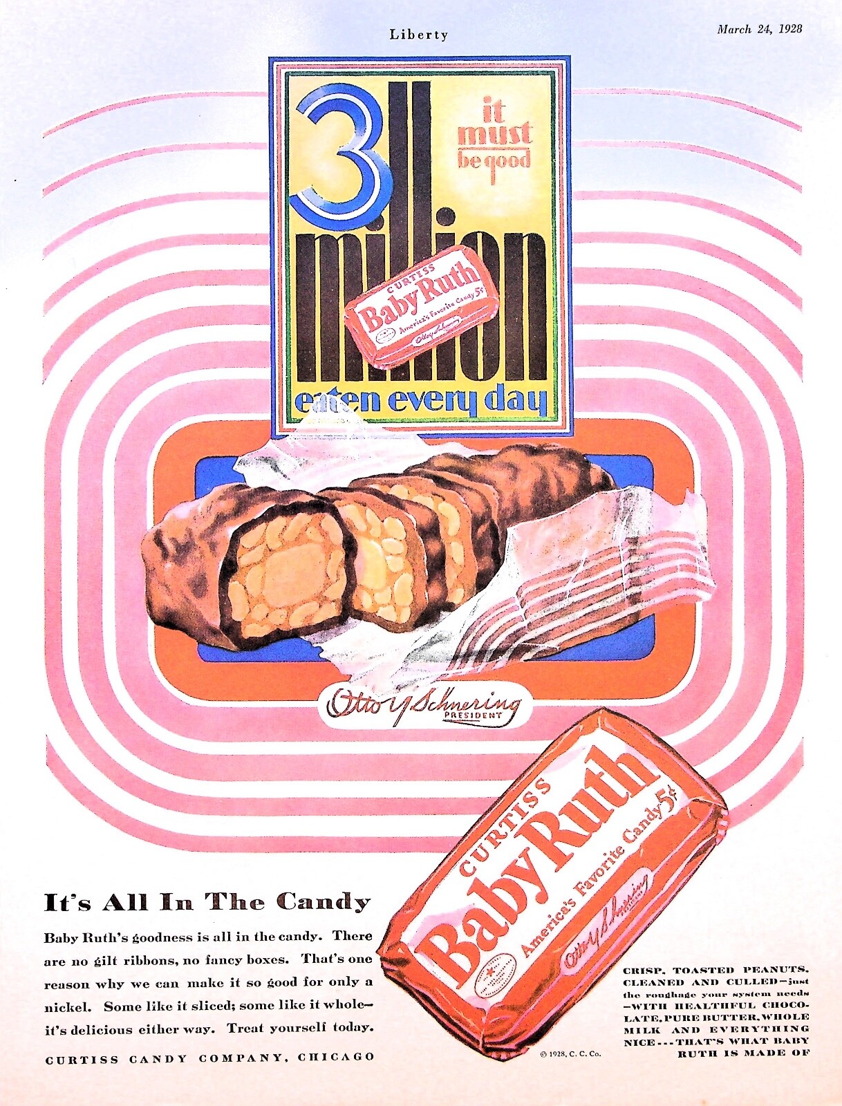 Original 1928 Curtiss Baby Ruth Ad: 3 Million; Candy Bar | eBay