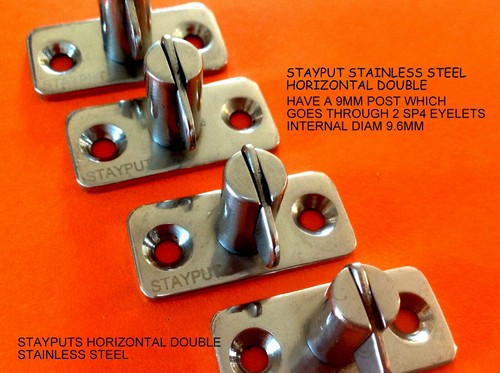 STAYPUT FASTENERS MARINE GRADE STAINLESS HORIZONTAL DOUBLE 9mm POST x 4 ...