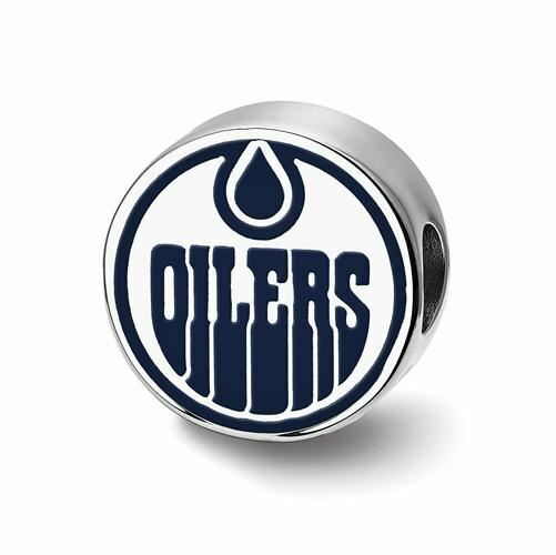 Sterling Silver NHL LogoArt Edmonton Oilers Enameled Logo Bead SS500OIL ...
