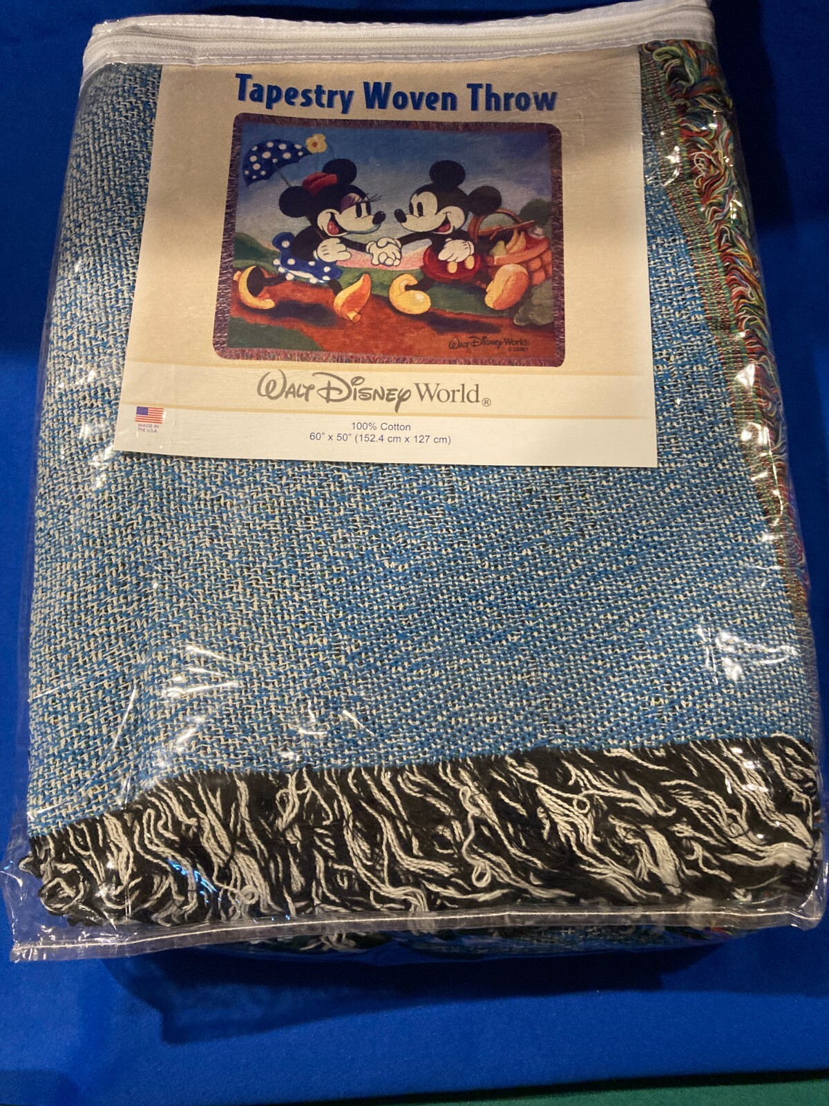 Walt Disney World Mickey Minnie Mouse Woven Tapestry Throw Blanket 60 ...