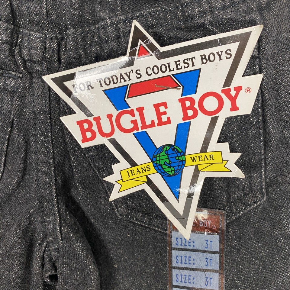 Vintage Bugle Boy Shorts Size 3T Boys Kids Black Denim Jean Long ...