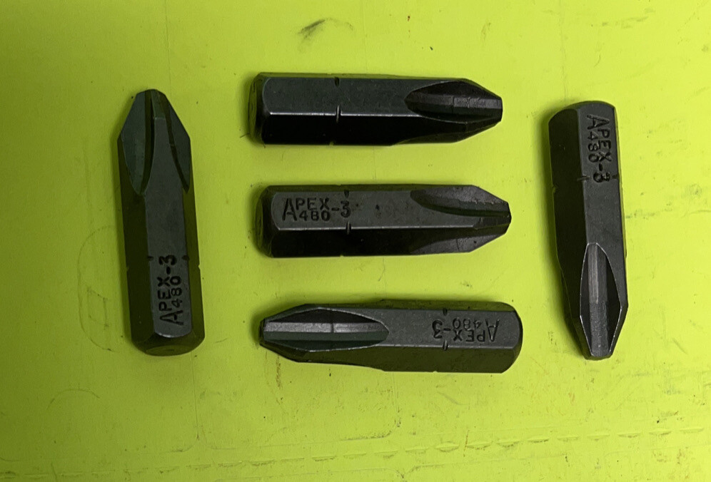 Apex 480-3X Hex Insert Bits 5/16” Phillips #3 (5pcs) | eBay