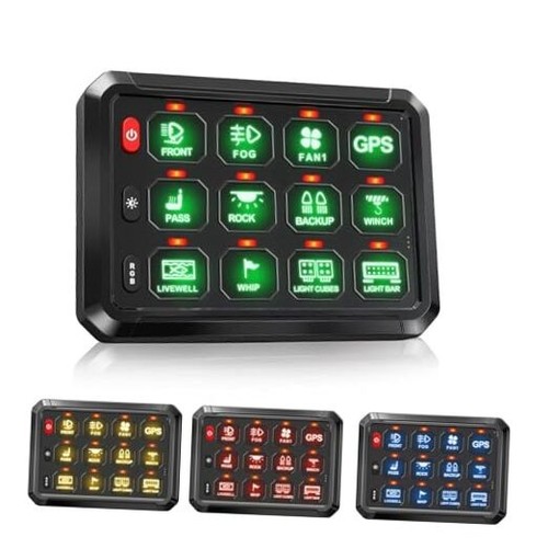 RGB 12 Gang Switch Panel 3 Silicon Button, Both Side Wiring-12 Gang-ACC ...