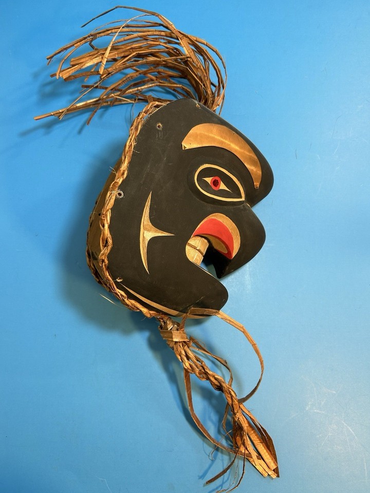 Northwest Coast Nuxalk Thunder Mask Carved Cedar Dates To 2000 | eBay