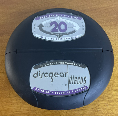DiscGear Discus 20 Disc CD DVD Holder Hard Shell Black 2 Side Storage ...