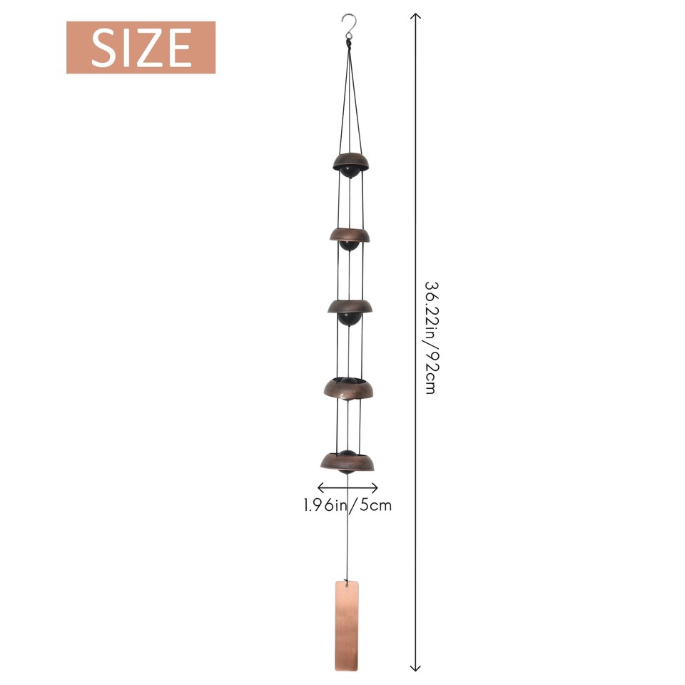 Bell Wind Chimes Temple Wind Bell with 5 Bells,Feng Shui Wind Chime ...