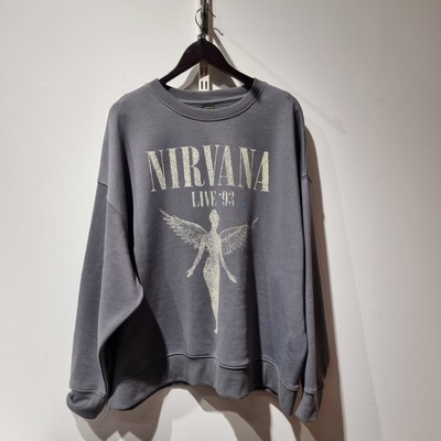 PRIMARK NIRVANA oversized grey '93 jumper sweater size XL CG S77 | eBay UK