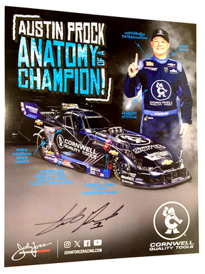 2025 JOHN FORCE RACING AUSTIN PROCK AUTOGRAPHED CORNWELL FUNNY CAR ...