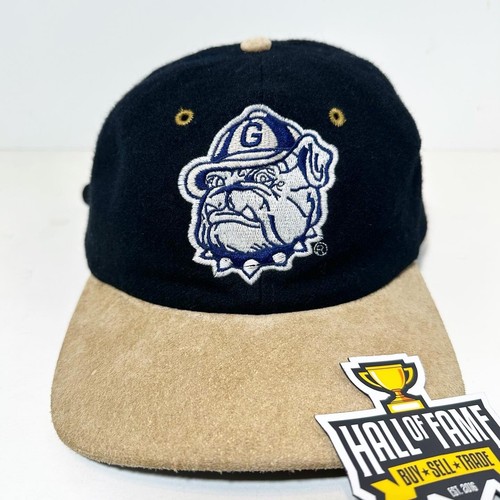 Vintage Georgetown Hoyas Black Tan Suede Allen Iverson Ewing Strapback ...