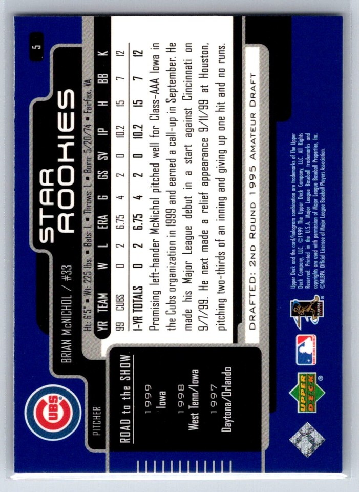 2000 Upper Deck #5 Brian McNichol | eBay