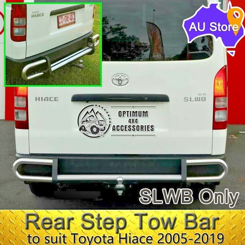 Rear Bumper Bar Step With Tow Bar to suit Toyota Hiace 2005-2019 (SLWB ...