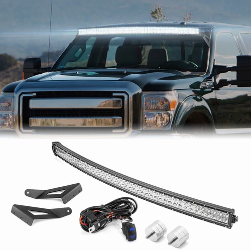 54" LED Light Bar Roof Mount Wiring 300W Combo For Ford F250 F350 F450 ...