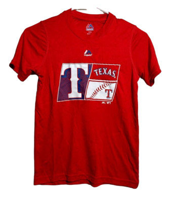 Majestic Youth Texas Rangers Defensive Play S/Sleeve T-Shirt, Red ...