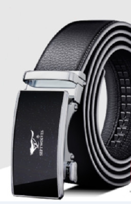 Septwolves Men waist belt cow leather Auto lock Buckle black 711197281 ...