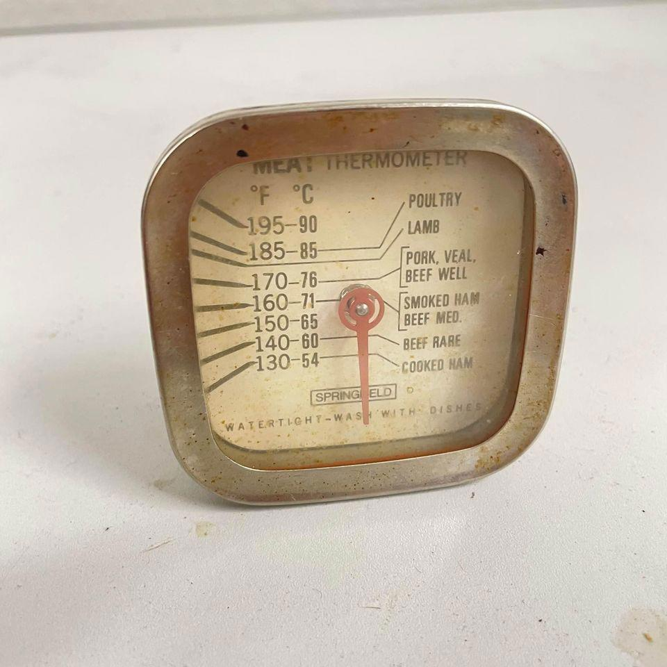 Vtg Springfield Meat Thermometer Watertight U.S.A. Chrome Stainless ...