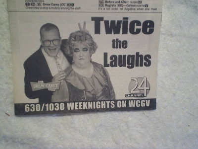 2001 THE DREW CAREY TV SHOW AD PRINT ONLY,Kathy Kinney,Twice The Laughs ...