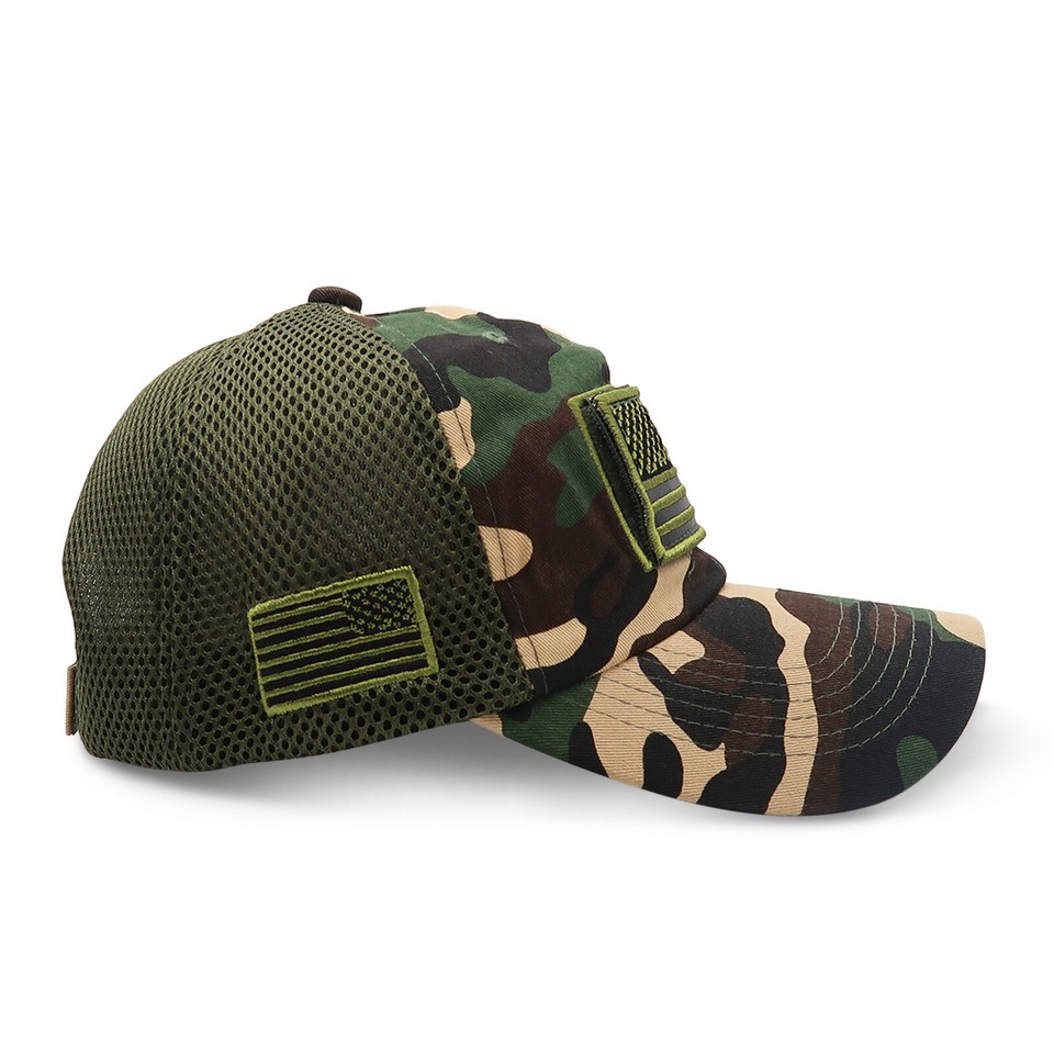 Baseball Cap USA Flag American Men Hat Detachable Patch Mesh Tactical ...
