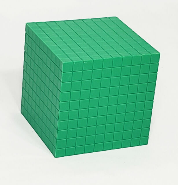 ETA Cuisenaire Base 10 Cube Green Math 1000 Counting 5579 Educational ...
