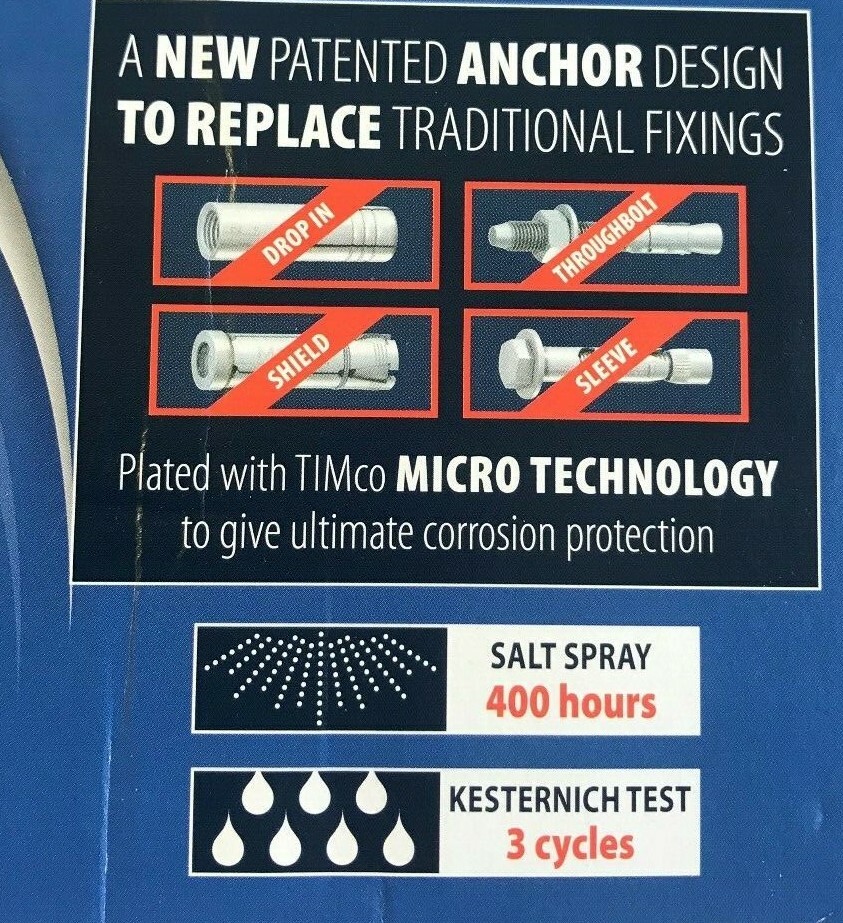 8 x 75mm 3" Timco Multifix Masonry Torx Pan Head Bolt Screw Anchor ...