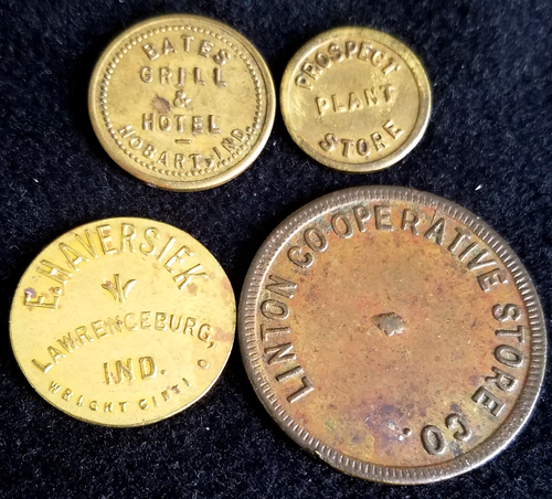 Lot of 4 Different Indiana IN Good For Trade Tokens #3 | eBay