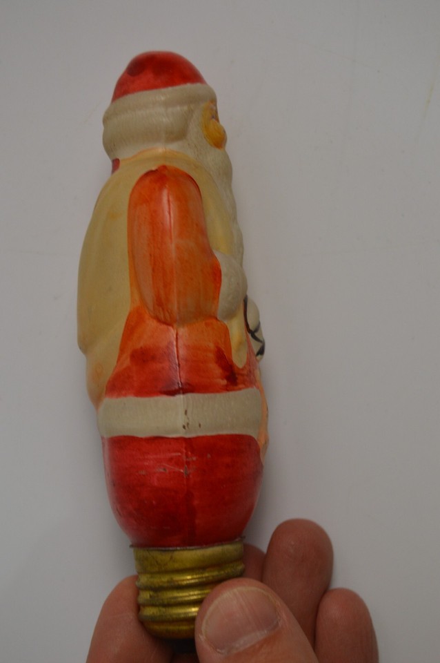 Antique Large Santa Clause Bulb Light 1920's Christmas Ornament ...