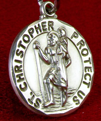 WWII Catholic US ARMY Chaplain's Sterling dog tag Chain St. Christopher ...