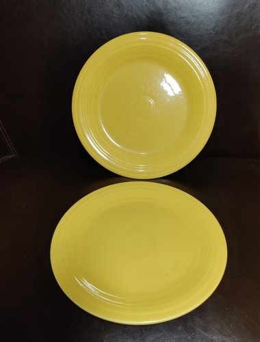 Vintage FIESTA YELLOW 10" DINNER PLATES Lot of 2 Fiestaware | eBay