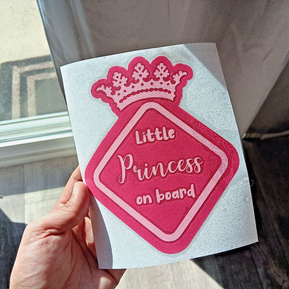LITTLE PRINCESS ON BOARD Die Cut Sticker Vinyl Decal Cup Car Windows ...