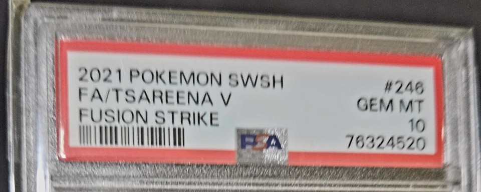 2021 TSAREENA V Pokemon #246 SWSH Fusion Strike Full Art PSA 10 GEM ...
