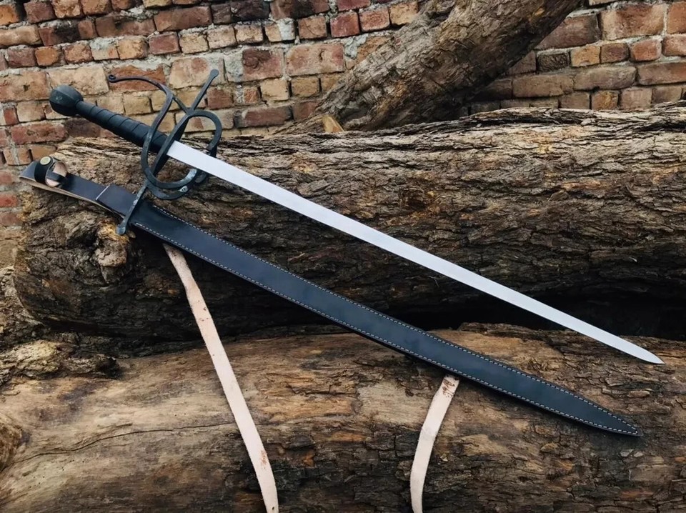 Custom Handmade Carbon Steel Rapier Sword Classic Medieval Rapier With ...
